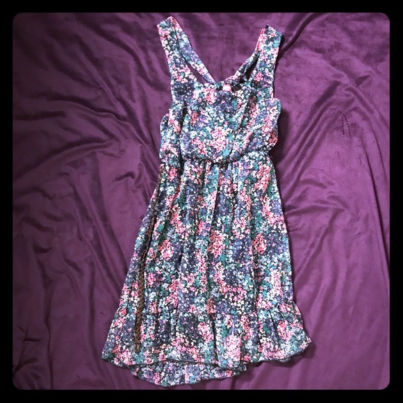 Shasa | Dresses | Shasa Blue Floral Chiffon Style Dress Small | Poshmark